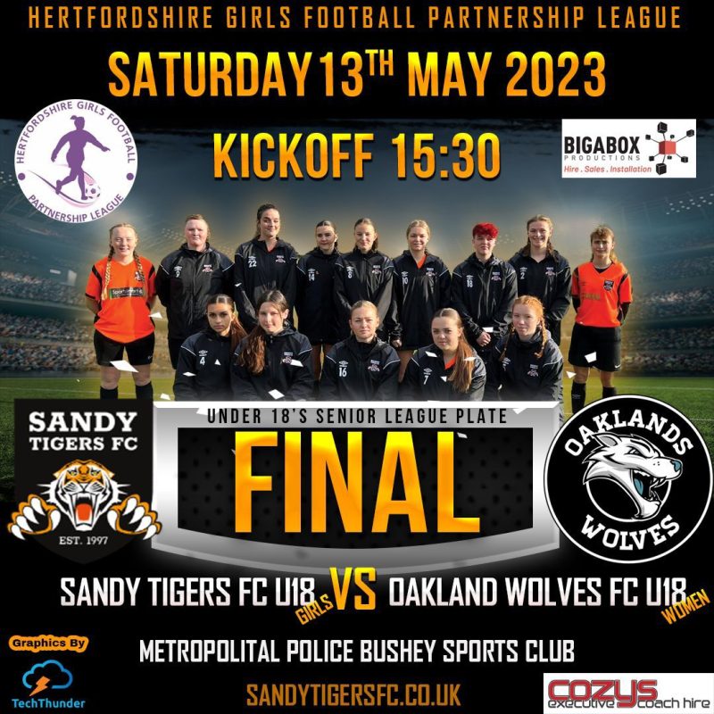 Under 18s Senior League Plate Final - Sandy Tigers FC